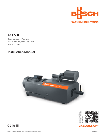 Busch MINK MM 1202–1322 AP Compressor Instruction Manual | Manualzz
