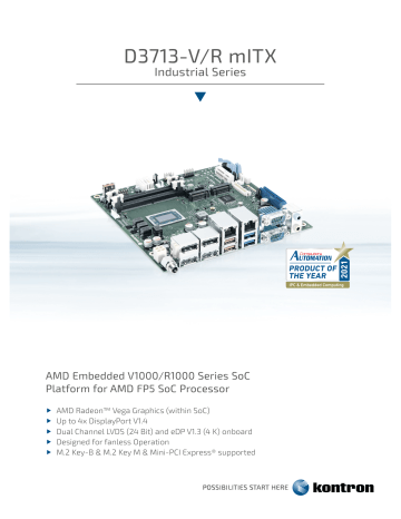 Kontron D3713-V/R mITX Industrial Motherboard Datasheet | Manualzz