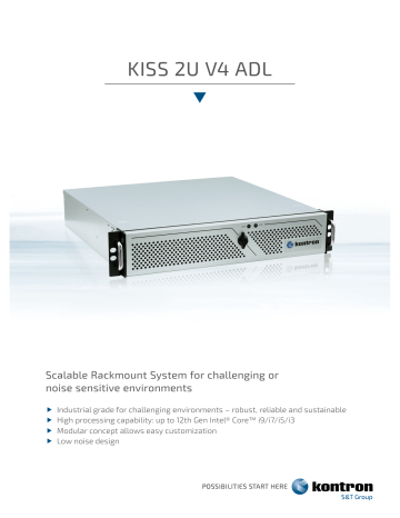 Kontron KISS 2U V4 ADL Industrial grade Rackmount System Datasheet | Manualzz