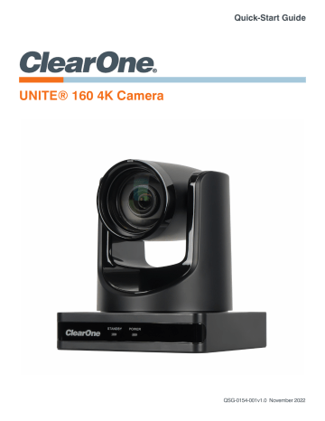 ClearOne UNITE 160 4K Camera - Quick Start Guide | Manualzz