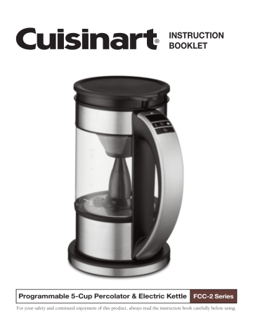 Cuisinart FCC-2 Programmable 5-Cup Percolator & Electric Kettle Owner's ...