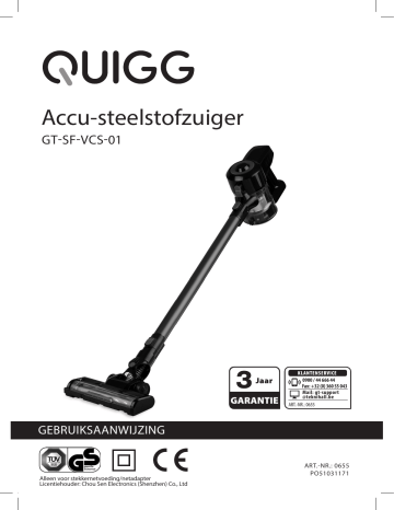 Quigg GT-SF-VCS-01 stick vacuum cleaner Handleiding | Manualzz
