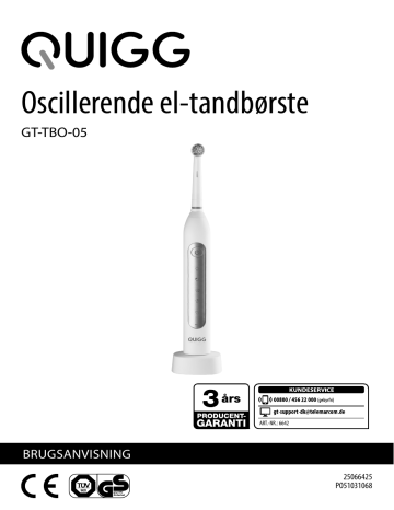 Quigg GT-TBS-06 Toothbrush assortment Brugermanual | Manualzz