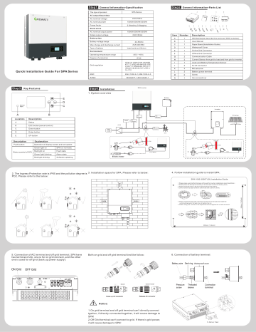 Growatt SPA 1000-3000TL BL Quick guide | Manualzz