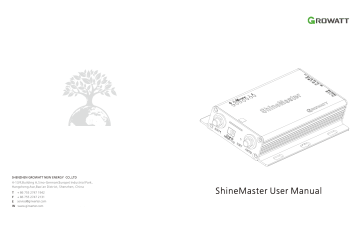 Growatt ShineMaster User manual | Manualzz