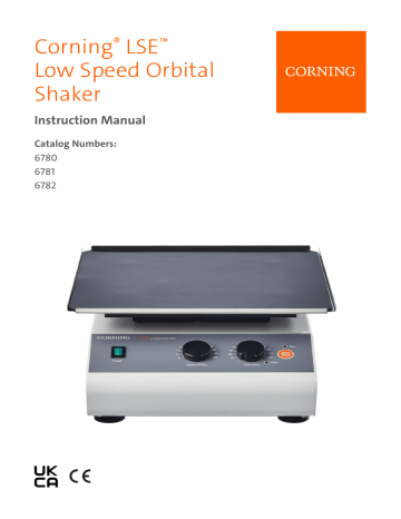 Corning LSE™ Low Speed Orbital Shaker Instruction manual | Manualzz