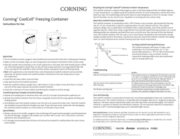 Corning CoolCell® LX Freezing Container Instructions for use | Manualzz