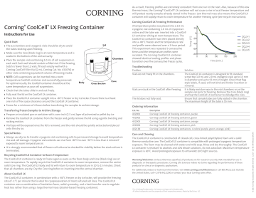 Corning CoolCell® LX Freezing Container Instructions for use | Manualzz