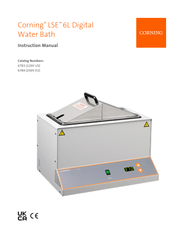 Corning LSE™ 6L Digital Water Bath Instruction manual | Manualzz