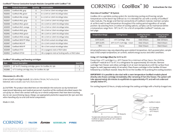 Corning CoolBox™ 30 Instructions for use | Manualzz