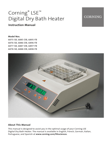 Corning LSE™ Digital Dry Bath Heater Instruction manual | Manualzz