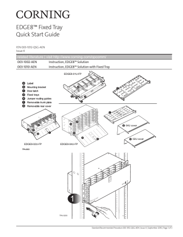 Corning EDGE8™ Fixed Tray Quick Start Guide | Manualzz