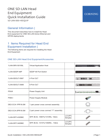Corning SD-LAN Head End Equipment Installation Guide | Manualzz