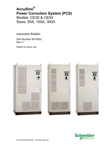 Schneider Electric AccuSine PCS Instruction Sheet | Manualzz