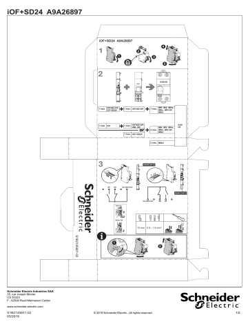 Schneider Electric iOF+SD24 MCB auxiliary Instruction Sheet | Manualzz