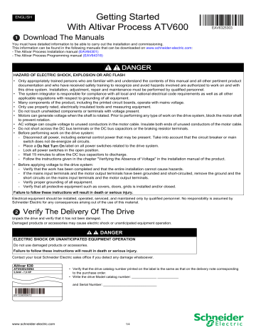 Schneider Electric ATV630/ATV650 Getting Started | Manualzz