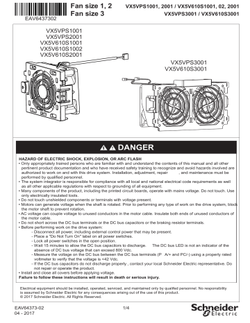 Schneider Electric Fan Instruction Sheet | Manualzz