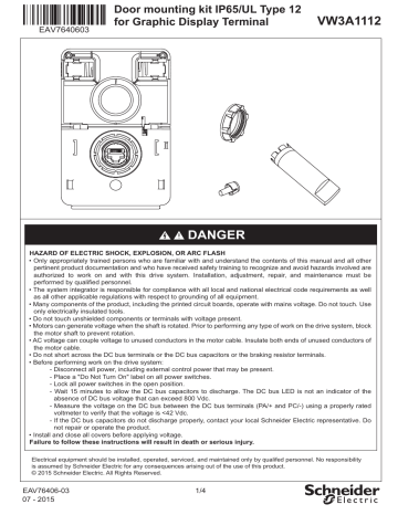 Schneider Electric Door Instruction Sheet | Manualzz
