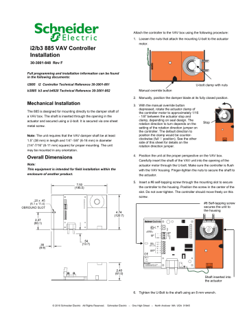Schneider Electric i2/b3 885 VAV Controller User Guide | Manualzz