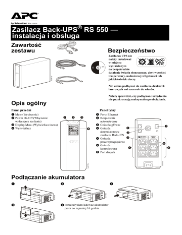 Schneider Electric Back-UPS RS 550GI instrukcja | Manualzz