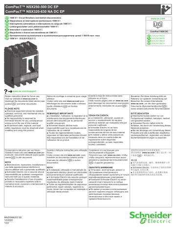 Schneider Electric NSX250-500 DC EP, NSX320-630 NA DC EP - 1500 Vdc ...