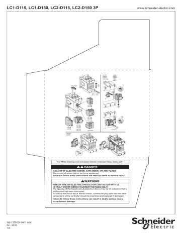 Schneider Electric LC1D115, LC1D150, LC2D115, LC1D150 3P Contactors and ...