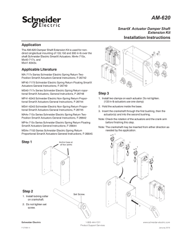 Schneider Electric AM-620 SmartX Actuator Damper Shaft Extension Kit ...