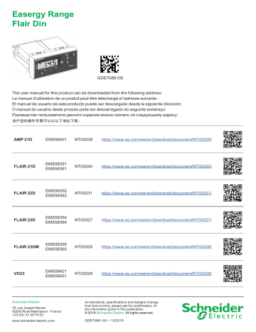 Schneider Electric Flair DIN range link to User Manual | Manualzz