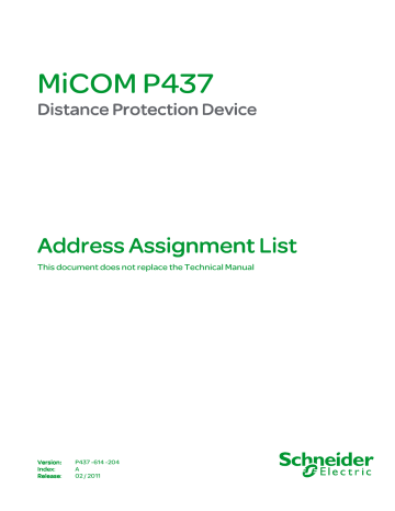 Schneider Electric MiCOM P437, IEC -103 & IEC 61850 User Guide | Manualzz