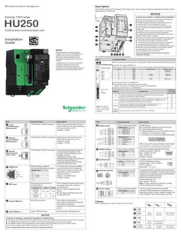Schneider Electric Easergy T300 Installation Guide | Manualzz