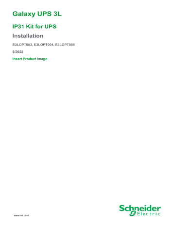 Schneider Electric Galaxy UPS 3L IP31 Kit User Guide | Manualzz