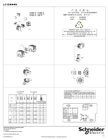 Schneider Electric EasyPact LC1E06-25 Instruction Sheet | Manualzz