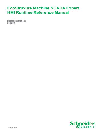 Schneider Electric EcoStruxure Machine SCADA Expert - HMI Runtime ...