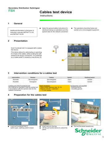 Schneider Electric FBX - Cables test device User Guide | Manualzz