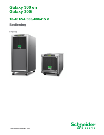 Schneider Electric GALAXY 300 Gebruikershandleiding | Manualzz