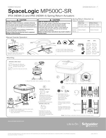 Schneider Electric SpaceLogic MP500C-SR Instruction Sheet | Manualzz