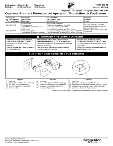 Schneider Electric Operator Shrouds Instruction Sheet | Manualzz