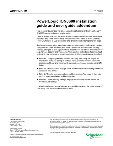 Schneider Electric ION8600 User Guide | Manualzz