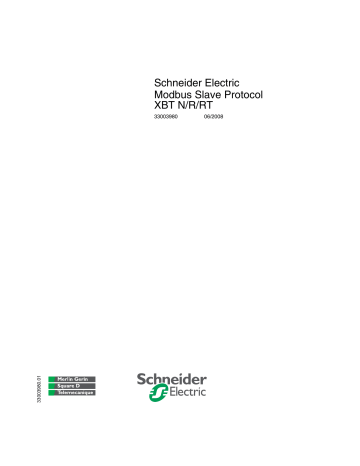 Schneider Electric XBTN/R, Modbus Slave Protocol User Guide | Manualzz