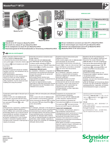 Schneider Electric MasterPact MTZ1 - Retrofit kit Manuel utilisateur ...