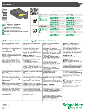 Schneider Electric MicroLogic X VPS Voltage Power Supply Module Manuel ...
