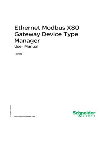 Schneider Electric Ethernet Modbus X80 Gateway Device Type Manager User ...