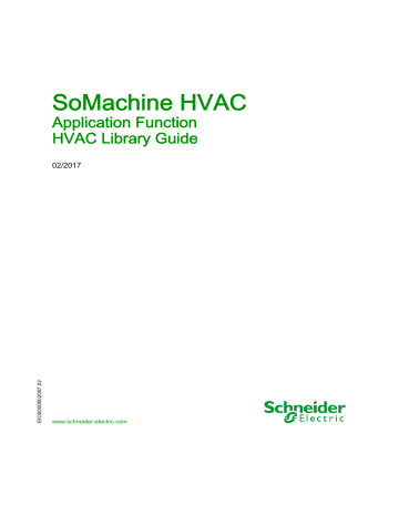 Functional Overview. Schneider Electric SoMachine HVAC - Application ...