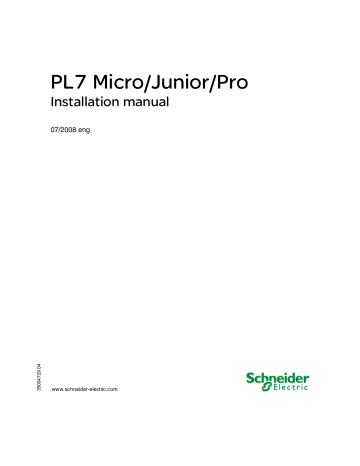 Schneider Electric PL7 Micro/Junior/Pro Installation Manual | Manualzz