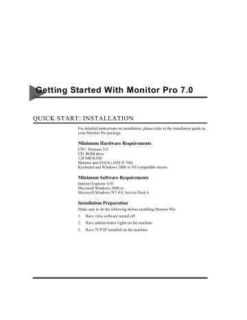 Schneider Electric Monitor Pro Getting Started | Manualzz