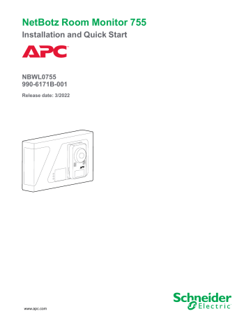 Schneider Electric NetBotz Room Monitor 755 Quick Start Guide | Manualzz
