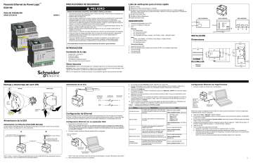 Schneider Electric EGX100 Pasarela Ethernet Manual de usuario | Manualzz