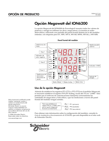 Schneider Electric PowerLogic ION6200 Guía del usuario | Manualzz