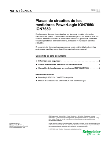 Schneider Electric Placas de circuitos de los medidores PowerLogic ...
