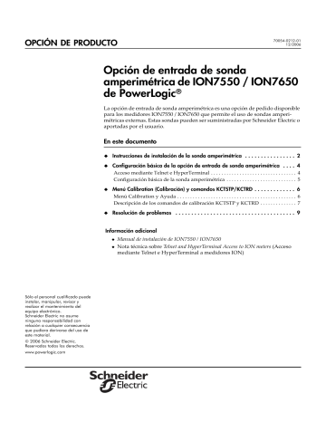 Schneider Electric Opción de entrada de sonda amperimétrica de ION7550 ...